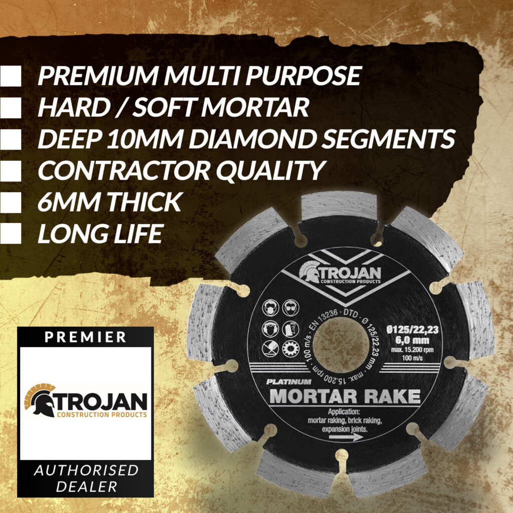 Trojan Platinum Mortar Rake Blade · DTW Tools & Machinery