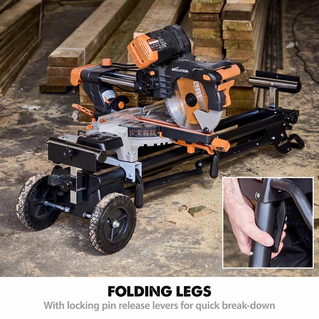 Evolution XL Rolling Mitre Saw Stand With Universal Fittings · DTW ...